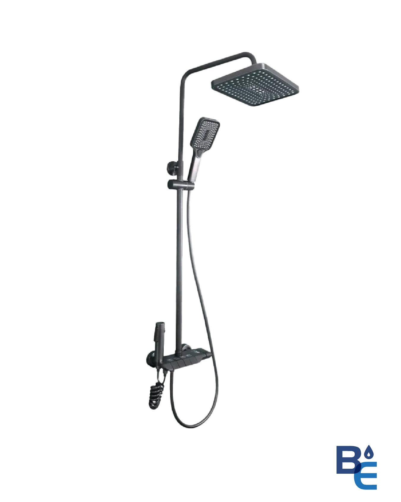 DUCHA BRIVA MANDO TIPO PIANO GUN METAL | griferiabeleau